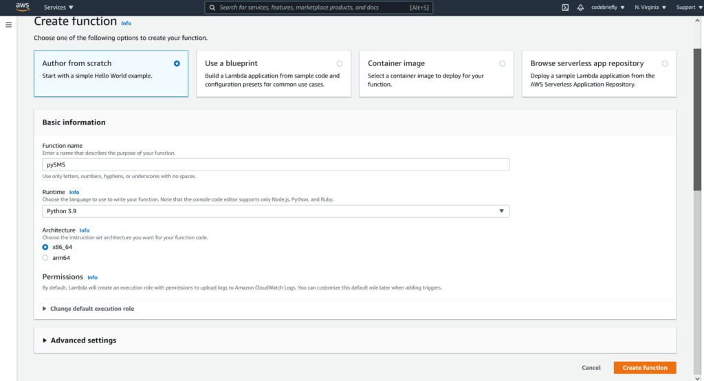 How to Send SMS with AWS SNS using Lambda & Python - Codebriefly