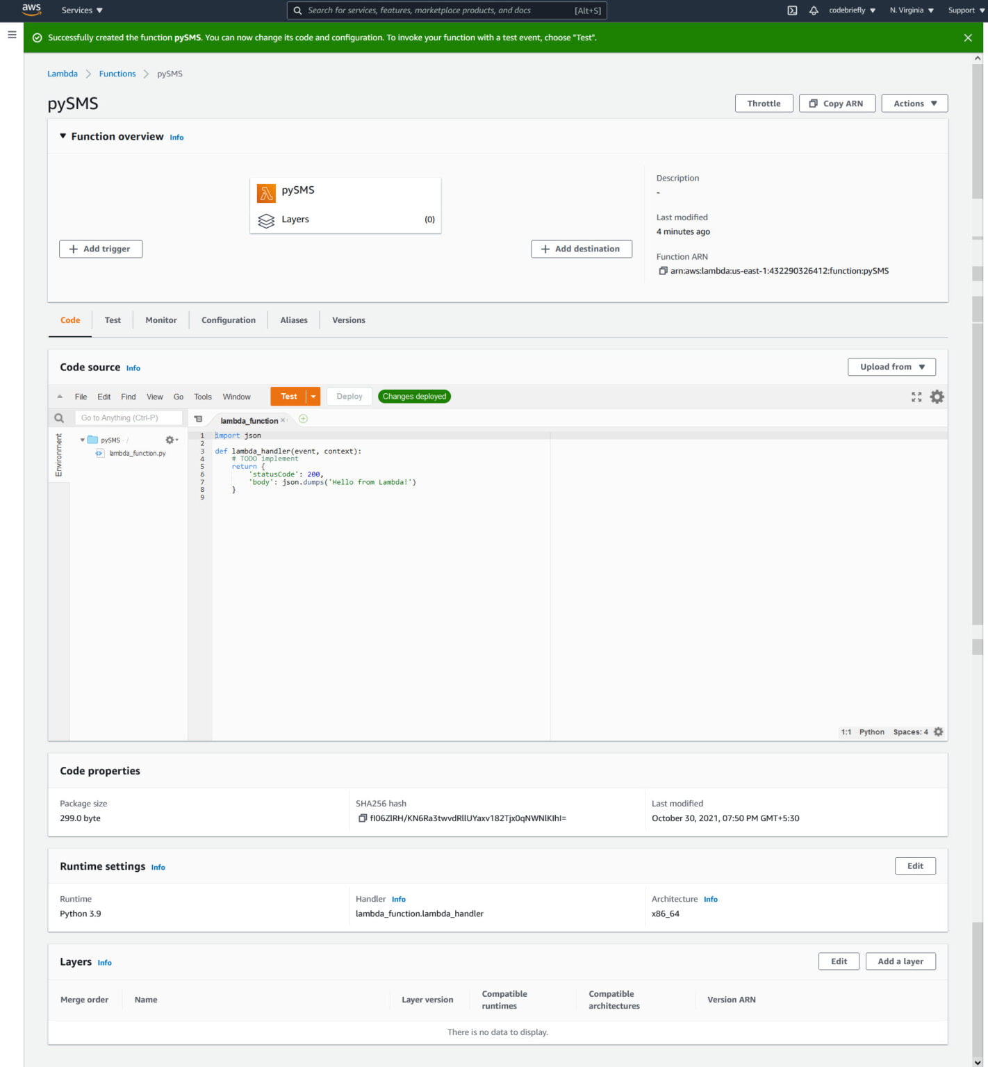 How To Send Sms With Aws Sns Using Lambda And Python Codebriefly 9136