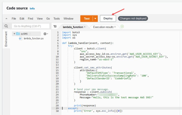 How To Send Sms With Aws Sns Using Lambda And Python Codebriefly